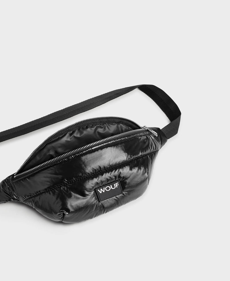 Black Glossy Waist Bag Black – Bello Traders