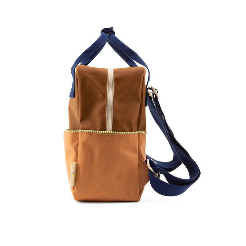 Small Backpack - Brown and Blue – Bello Traders